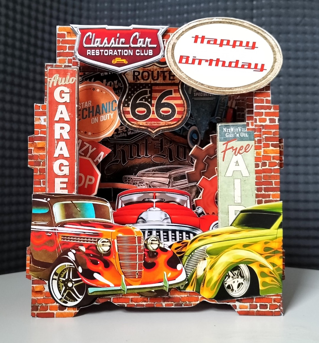 Classic Cars Birthday Card, Hot Rod Pop-up Card, Cards for Him - Etsy UK