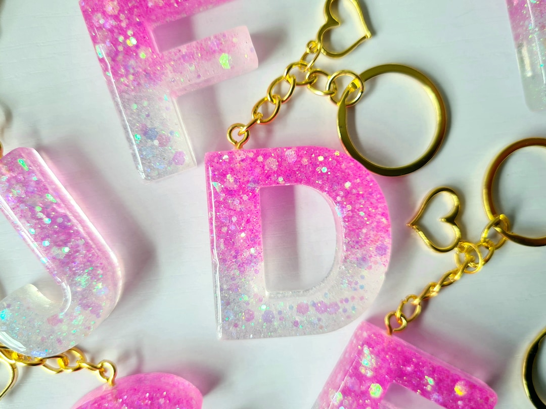 Resin Glitter Keyring, Cute Custom Keyrings, Gifts for Women - Etsy UK