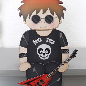 Punk Birthday Card, Pop up Card for Boys, Personalised Cards for Son ...