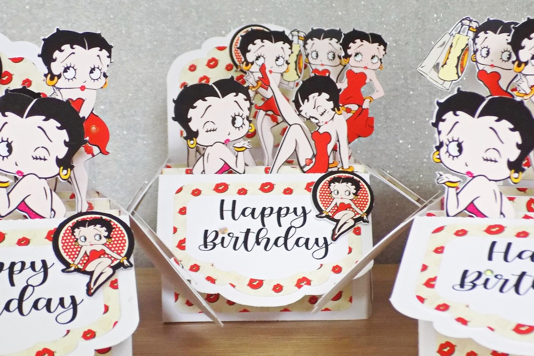 Betty Boop Birthday Card Pop Up Card Personalised T For Friend Etsy