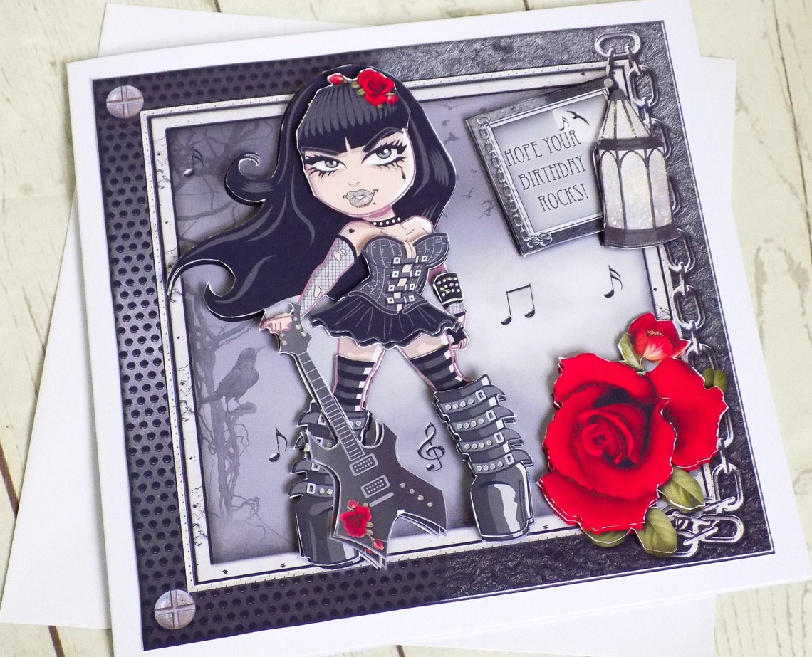 Rock Chick Birthday Card for Girlfriend Daughter Best Friend - Etsy UK