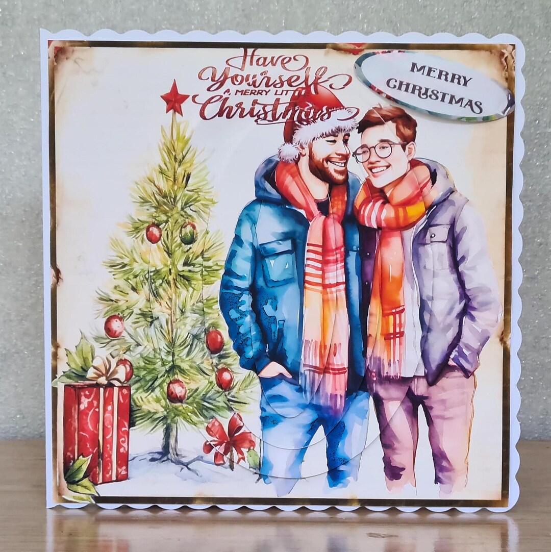 LGBT Christmas Card, Couple Christmas Card, LGBT Pride, Boyfriend ...