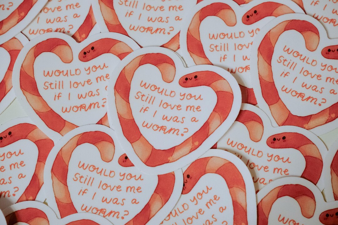 Worm Love Waterproof Sticker - Alex Martinez Art - Etsy