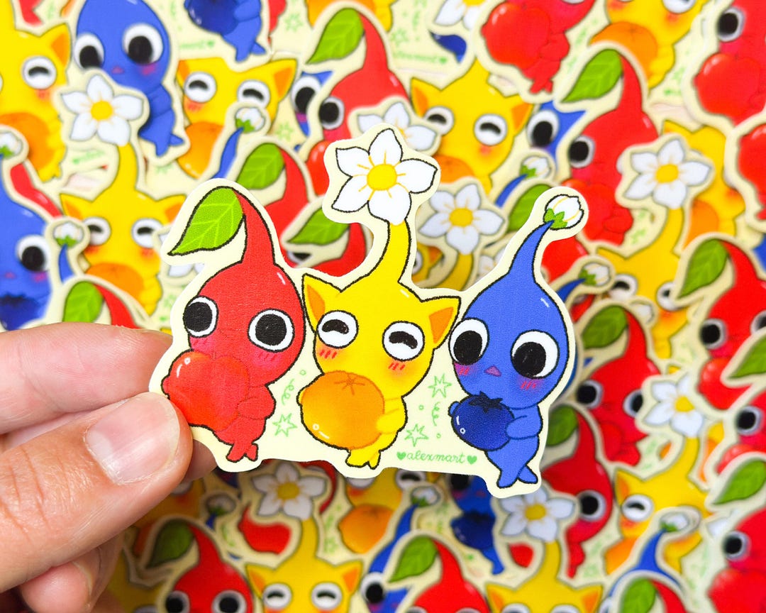 Pikmin Trio - Waterproof Sticker - Illustrations by Alex Martinez Art ...