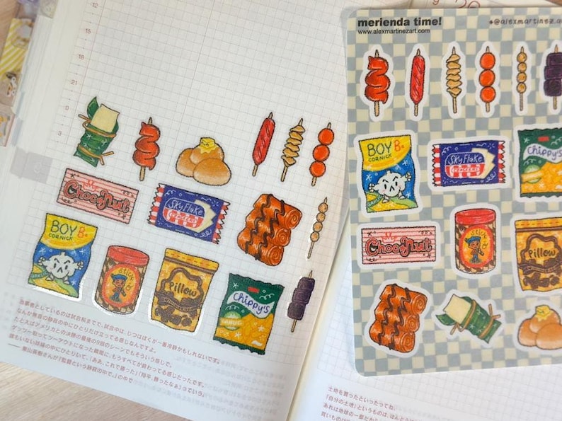 Merienda Time! ~ Filipino Snacks ~ Sticker Sheet ~ Illustrations by ...