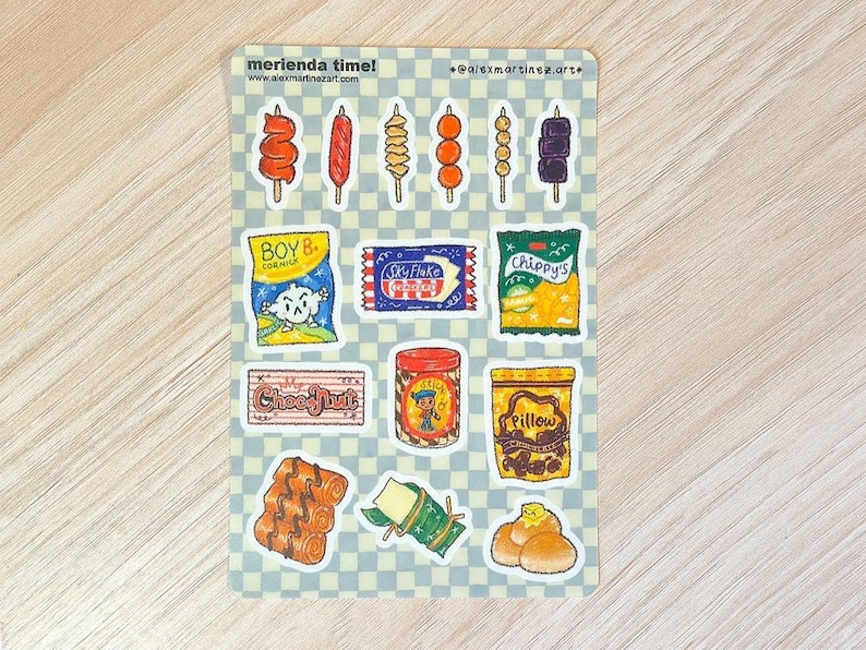 Merienda Time! ~ Filipino Snacks ~ Sticker Sheet ~ Illustrations by ...