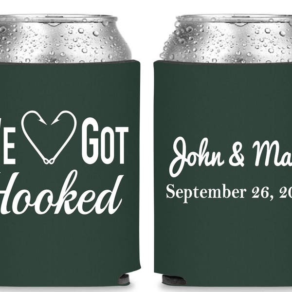 We Got Hooked Wedding Koozie - Etsy