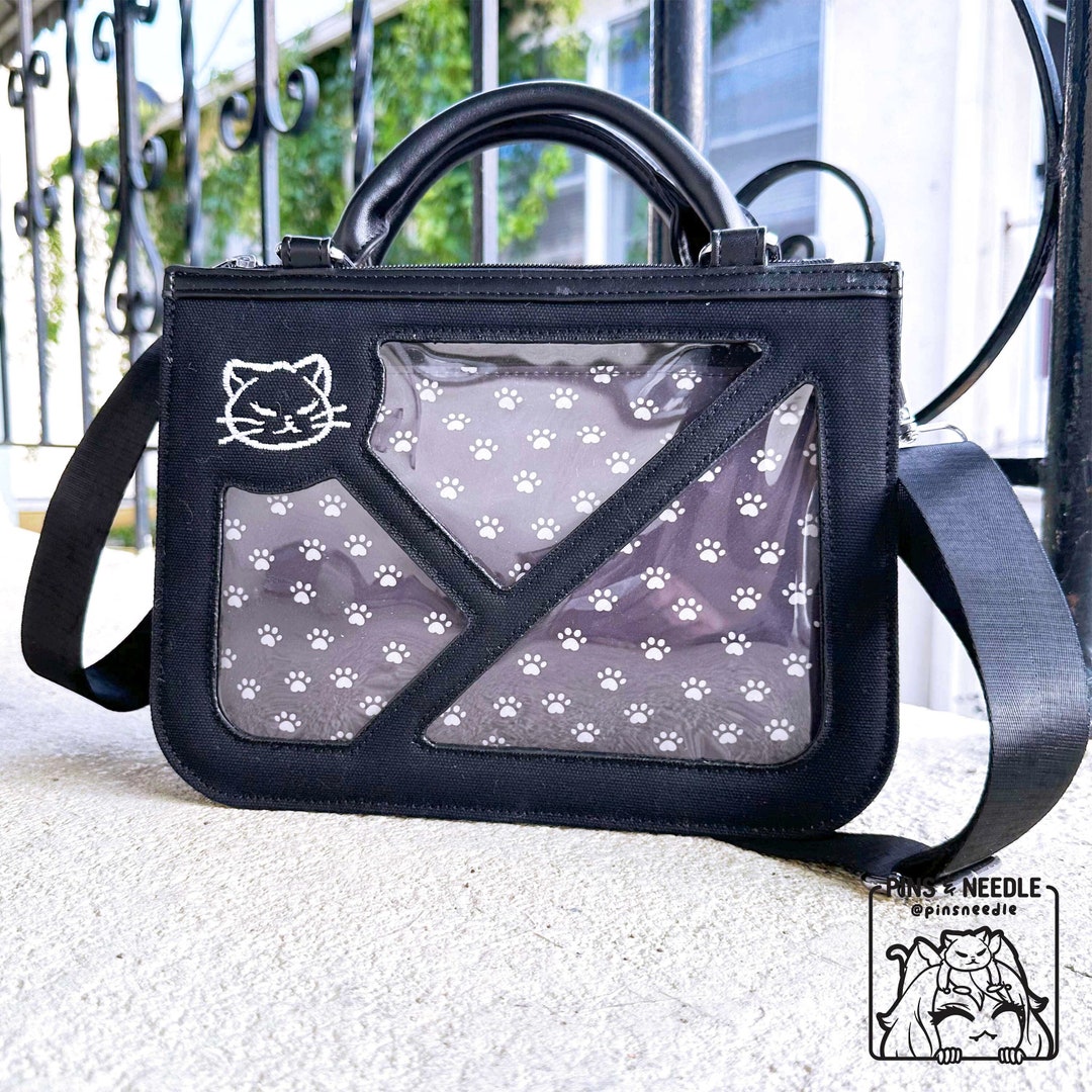 Kitty Canvas Tote Itabag | Black - Etsy