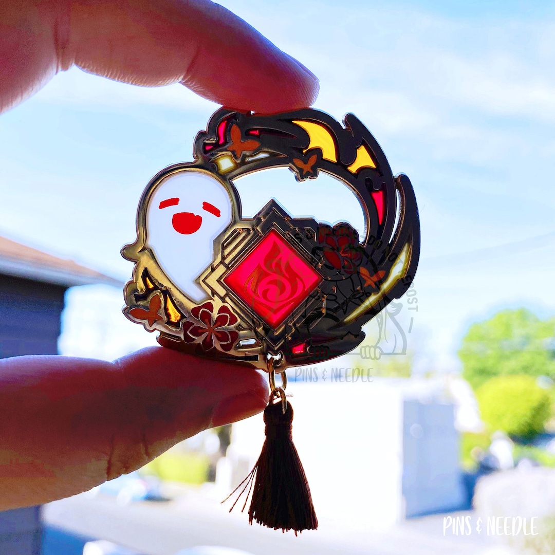 Hu Tao Vision | Hard Enamel Pin, Lapel Pin, Stained Glass, Resin ...