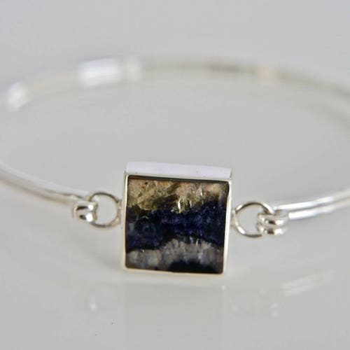 Blue John Bangle Handmade Sterling Silver Tension Bangle Set - Etsy