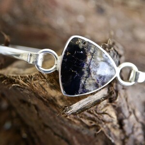 Blue John Bangle Handmade Sterling Silver Tension Bangle Set With Blue ...