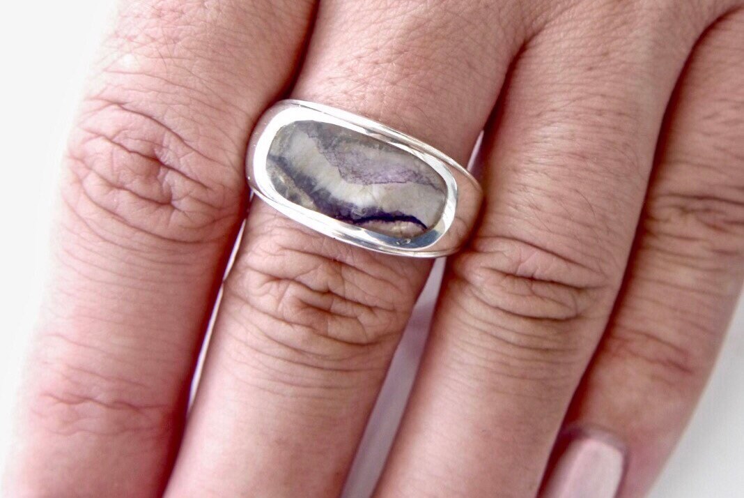 Blue John Ring Gents Ring Handmade Silver Ring | Etsy