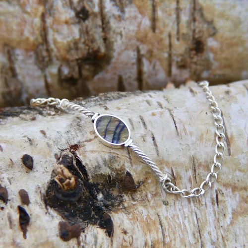 Blue John Bangle Handmade Sterling Silver Tension Bangle Set - Etsy