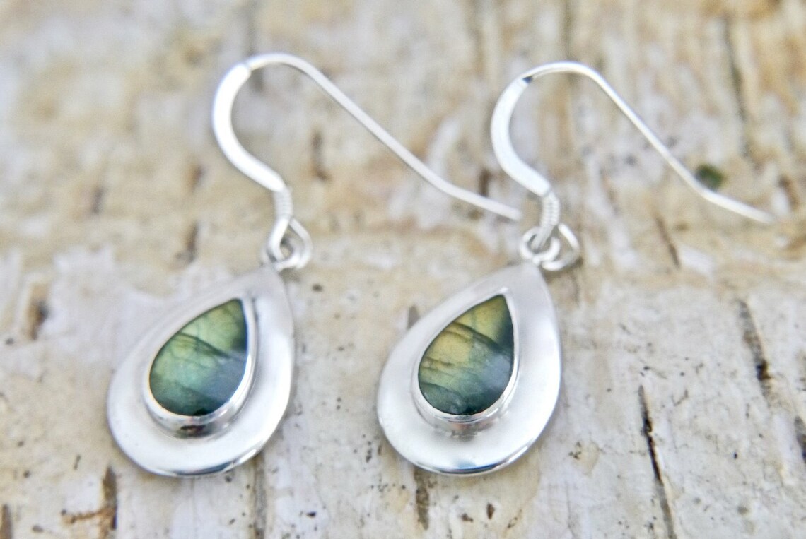 Labradorite Drop Earrings silver Handmade - Etsy UK
