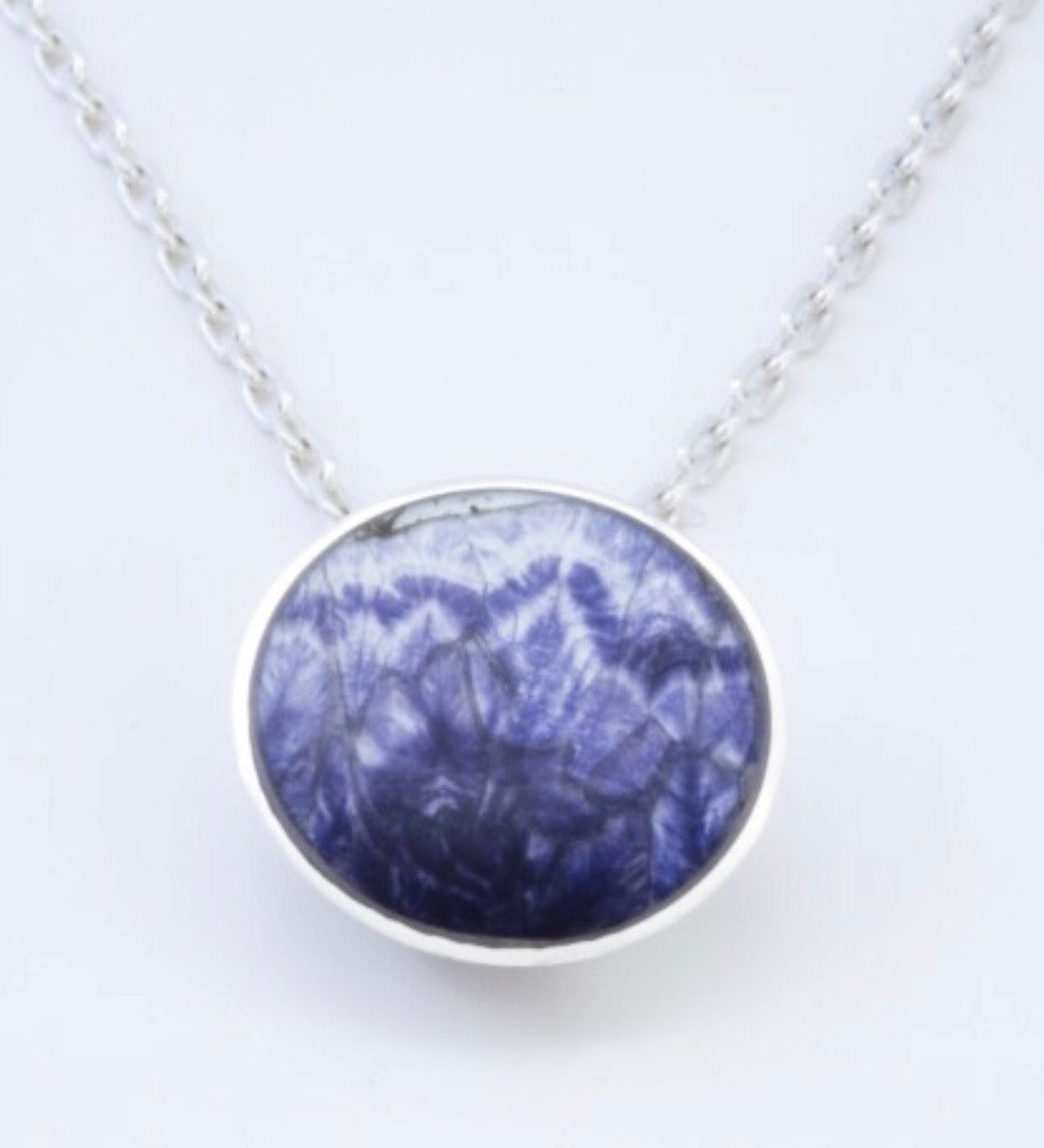 Blue John Pendant Round Blue John Pendant With Sterling Silver 12mm ...