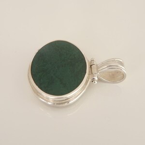 Whitby Jet & Verdite Double Sided Pendant Sterling Silver Handmade - Etsy