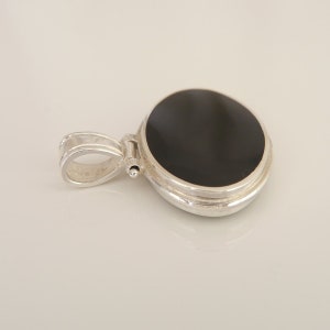 Whitby Jet & Verdite Double Sided Pendant Sterling Silver Handmade - Etsy