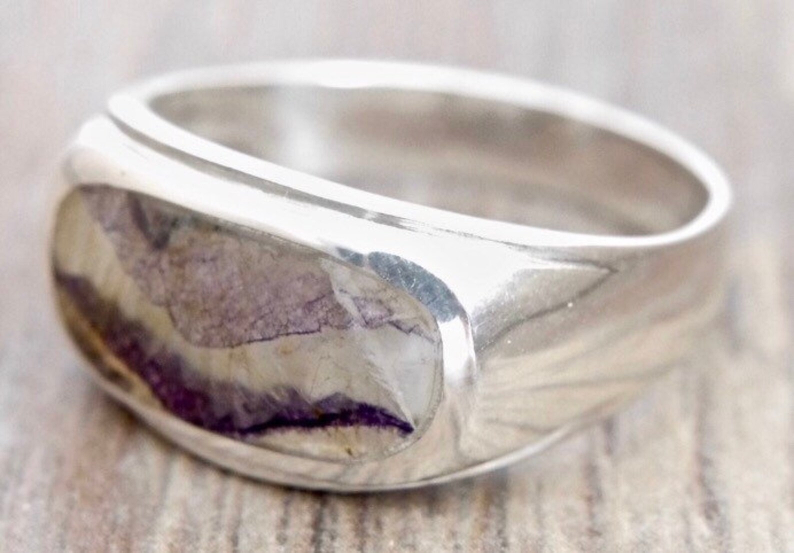 Blue John Ring Gents Ring Handmade Silver Ring | Etsy