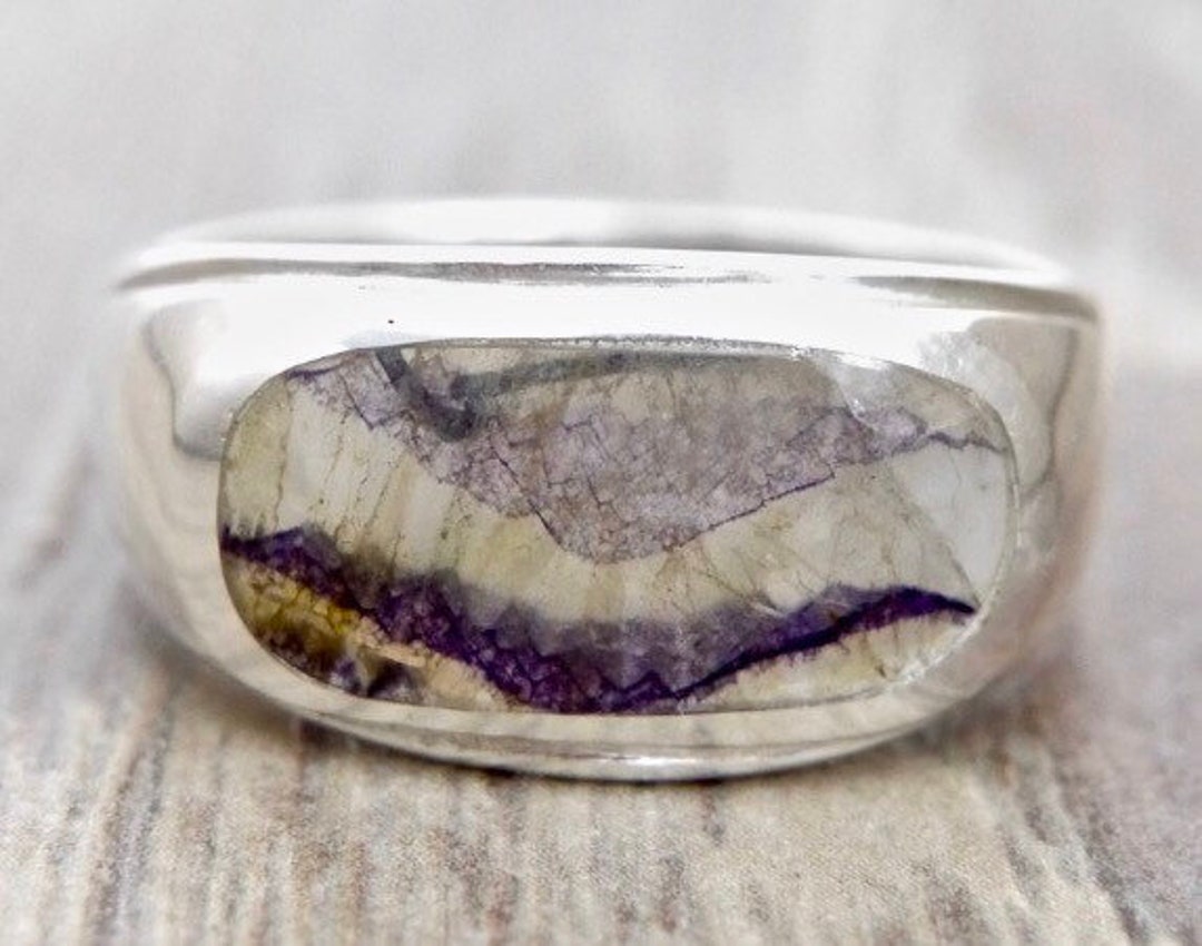 Blue John Ring - Gents Ring - Handmade Silver Ring - Etsy