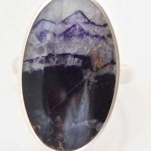 Blue John Ring Handmade Silver Ring Set With an Oval Blue John Stone - Etsy