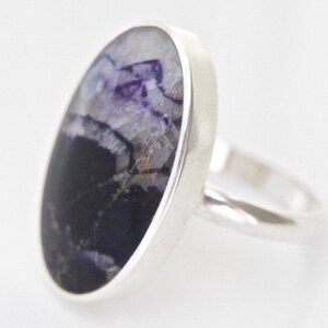 Blue John Ring Handmade Silver Ring Set With an Oval Blue John Stone - Etsy