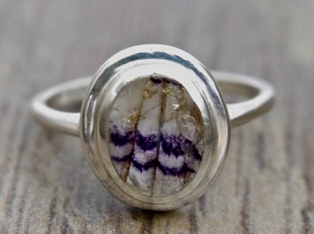 Blue John Ring - Womens Ring - Stone Ring - Oval Stone - Handmade ...