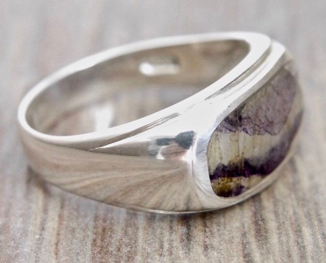 Blue John Ring Gents Ring Handmade Silver Ring | Etsy
