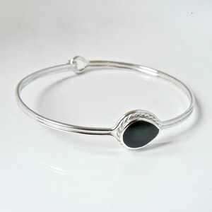 Whitby Jet Bangle Pear Shaped Handmade Sterling Silver - Etsy