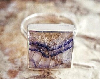 Silver Blue John Ring - Etsy