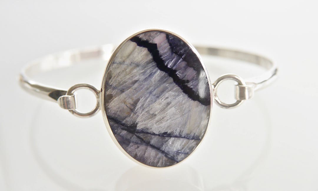Blue John Bangle - Handmade - Sterling Silver - Tension Bangle Set With ...