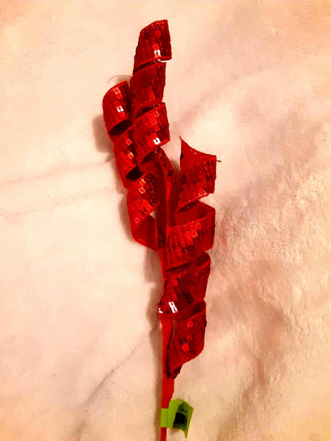 16" Sequin Red Curly Spray - Etsy