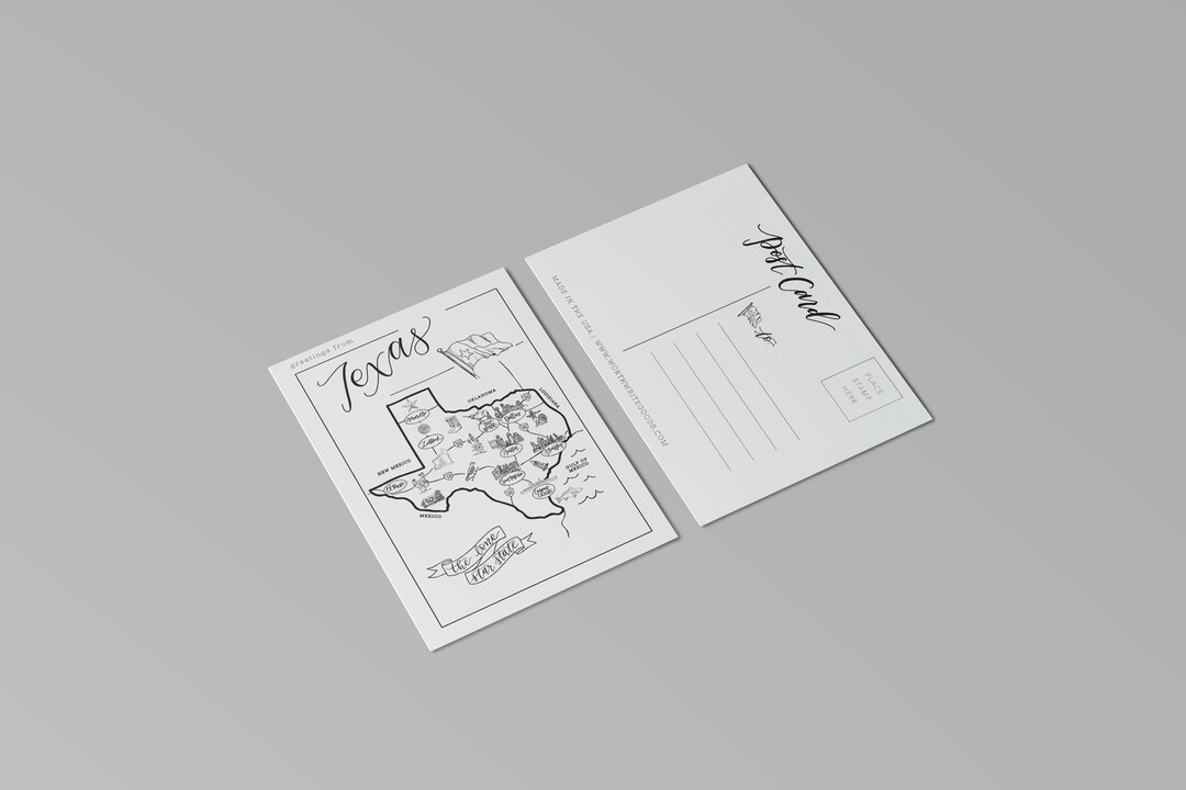 Illustrated City Map Postcards - Etsy