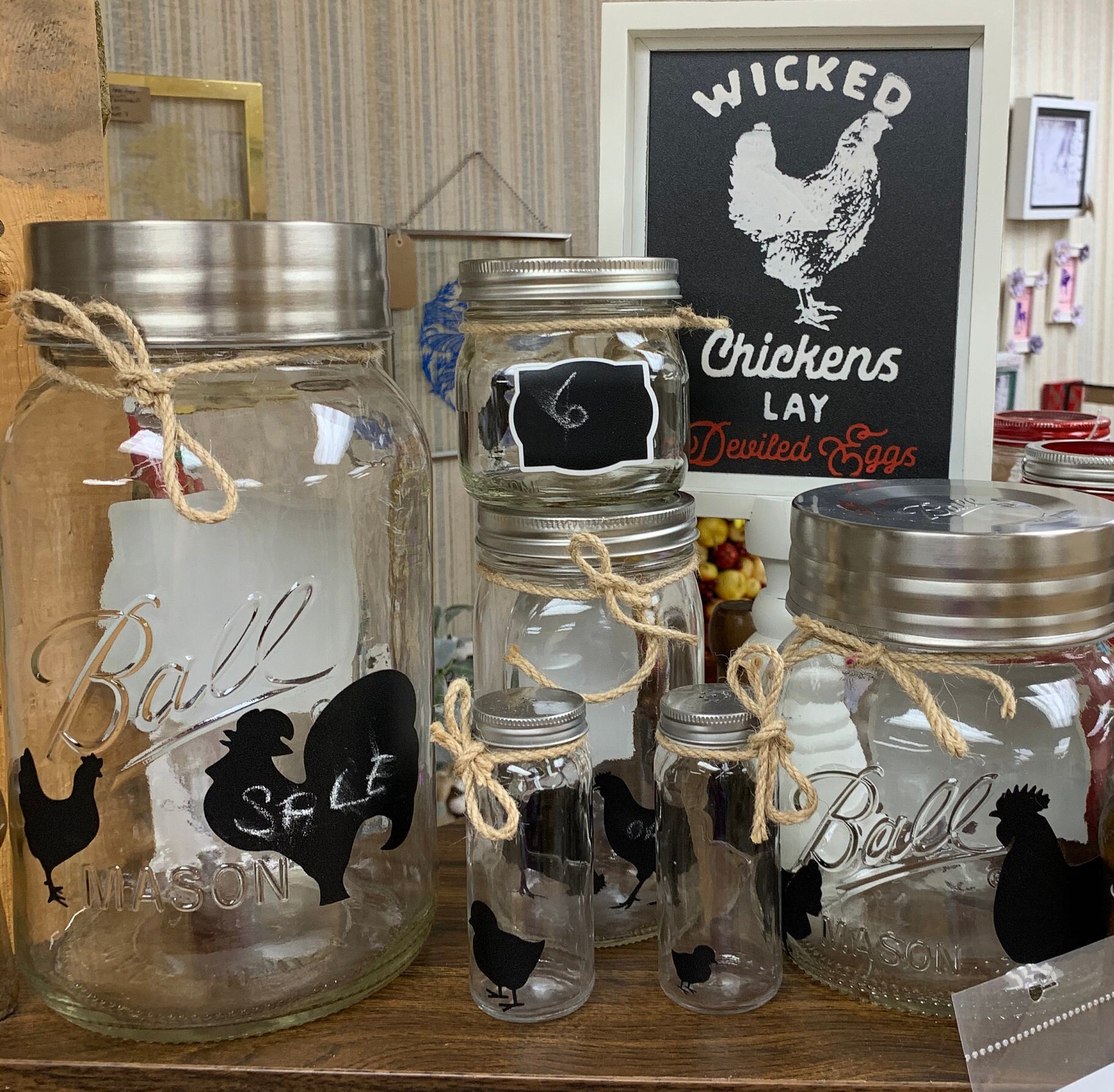 Canister Set, Chicken Lovers, Rooster Decor, Mason Jar Canister Set ...