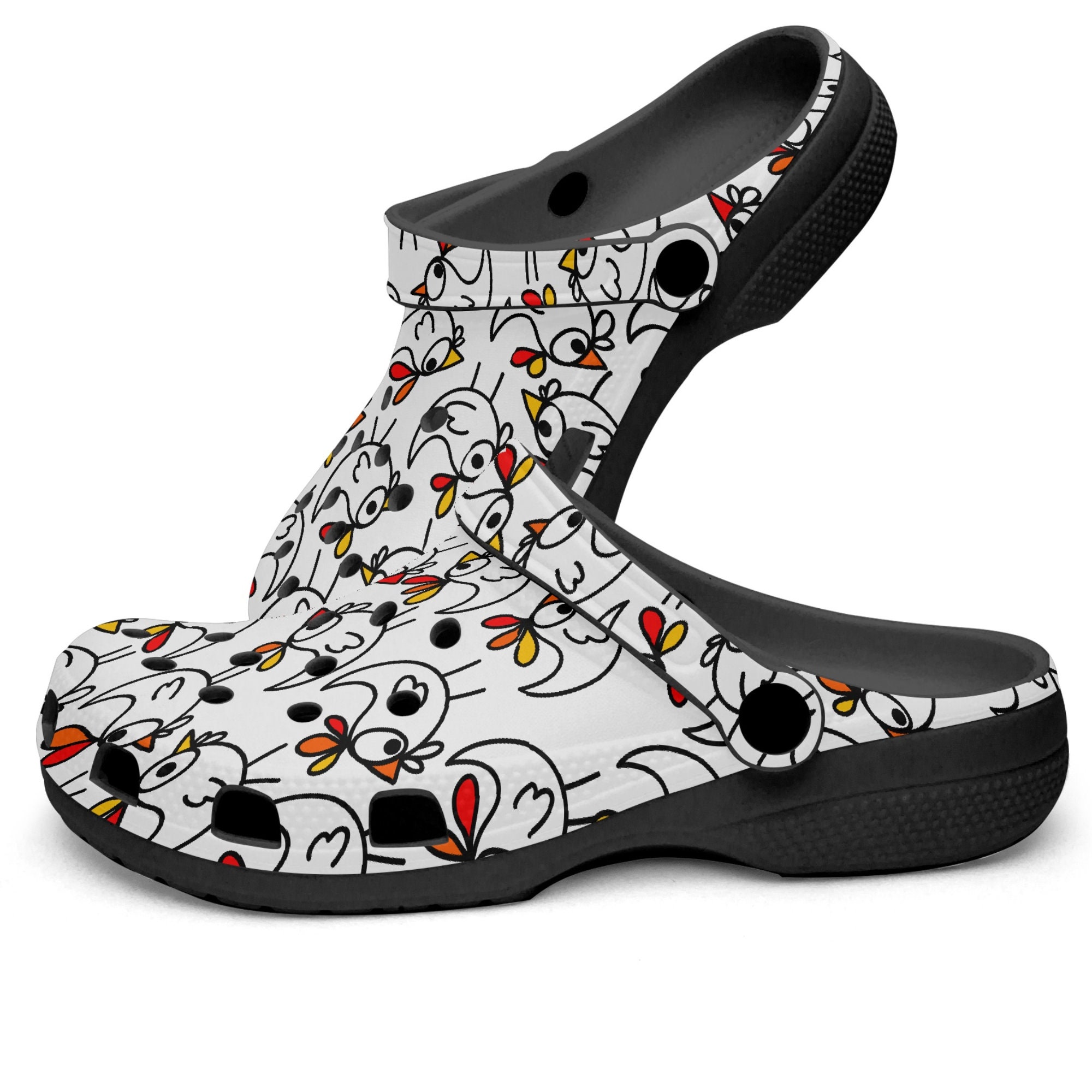 Clogs, Crazy Chicken, Funny Chicken Shoes, Chicken Coop Shoes, Slide On ...