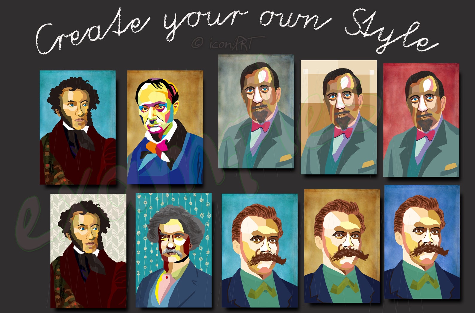 Marcel Proust Literature Portraits for Home Office Practice | Etsy