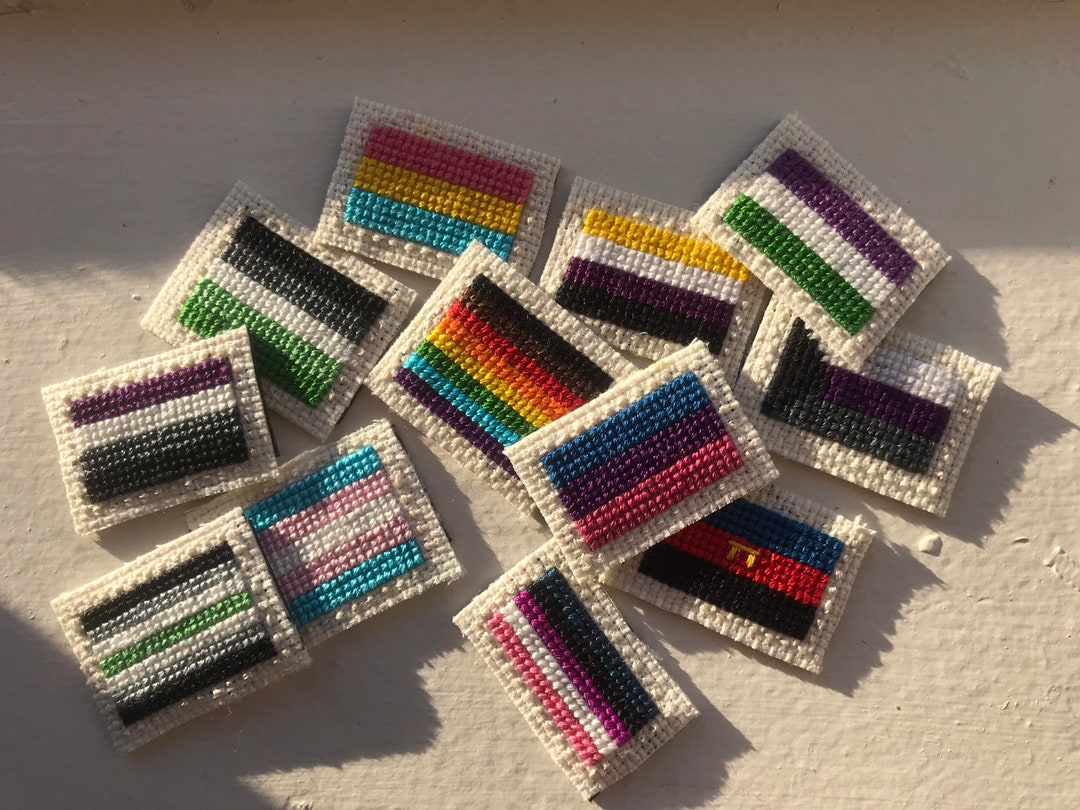 Pride Flag Magnet | LGBTQ Queer Pride Magnet | Handmade Cross Stitch ...