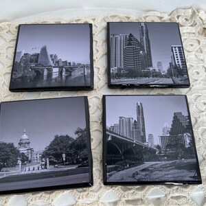 Black and White Austin Texas Photo Coasters - Etsy