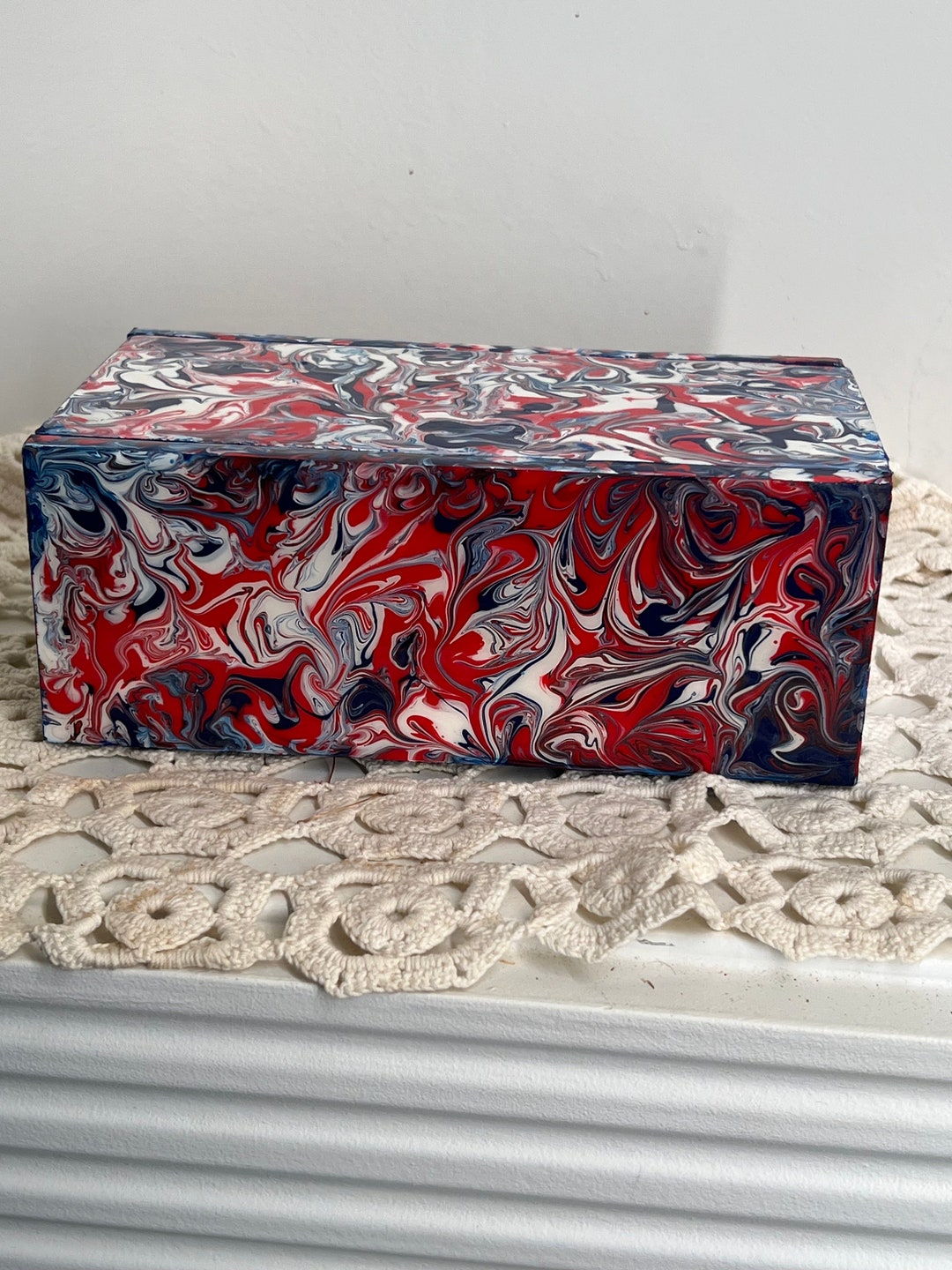 Red White and Blue Box All American - Etsy