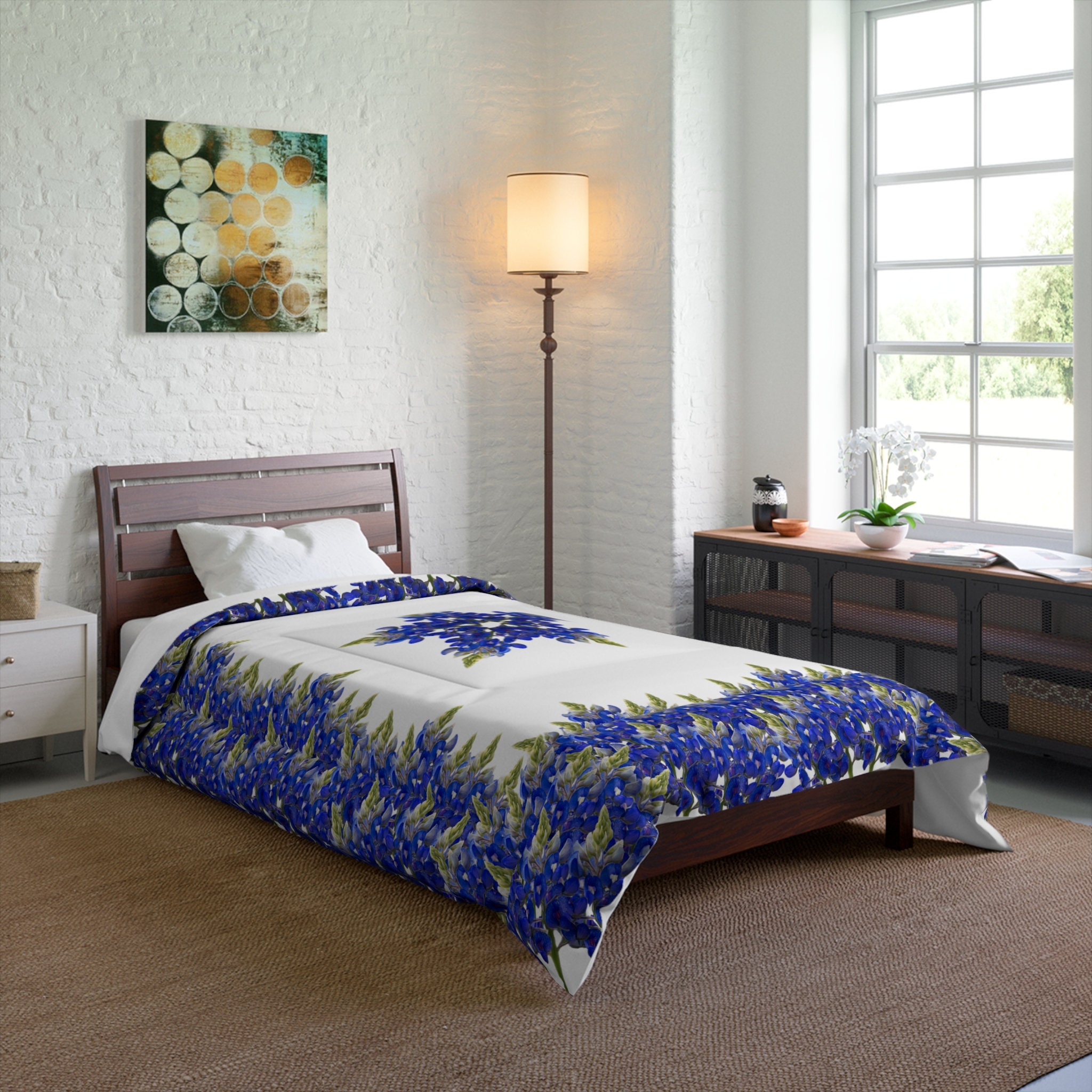 Texas Bluebonnets Comforter Bluebonnet Star Bedroom Decor - Etsy
