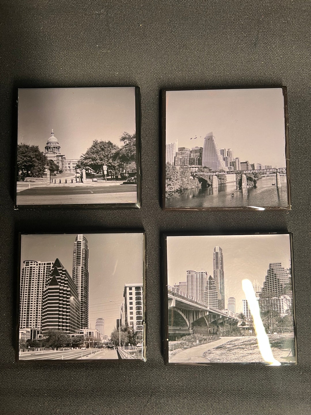 Black and White Austin Texas Photo Coasters - Etsy