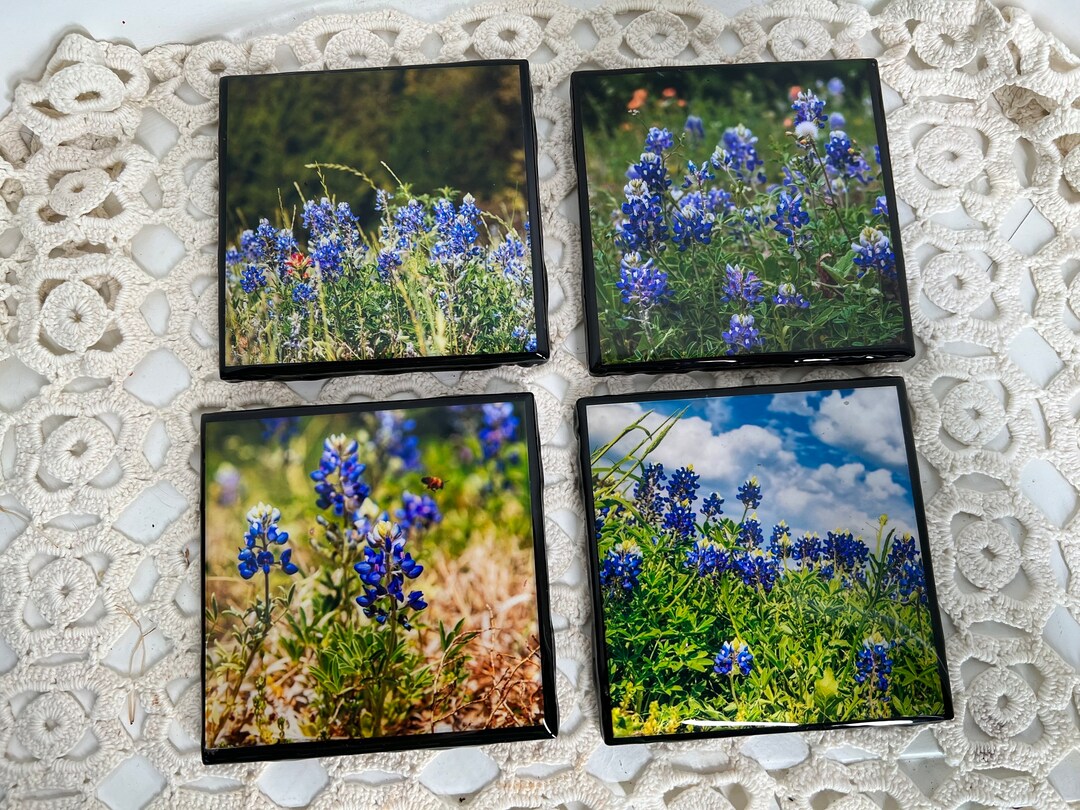 Texas Bluebonnet Photo Coaster Set of 4 - Etsy