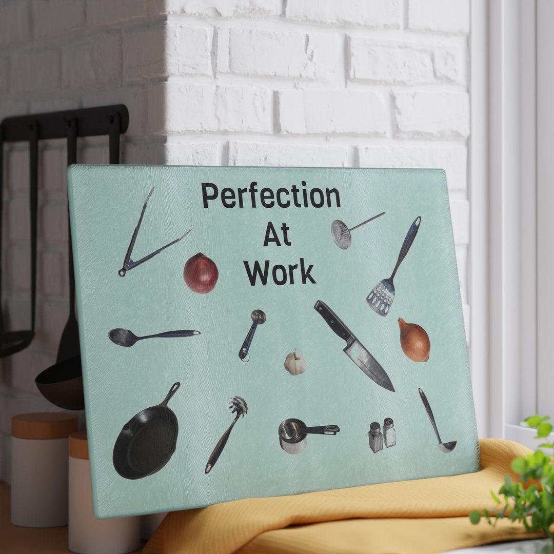 Perfection at Work Photo Art Glass Cutting Board - Etsy