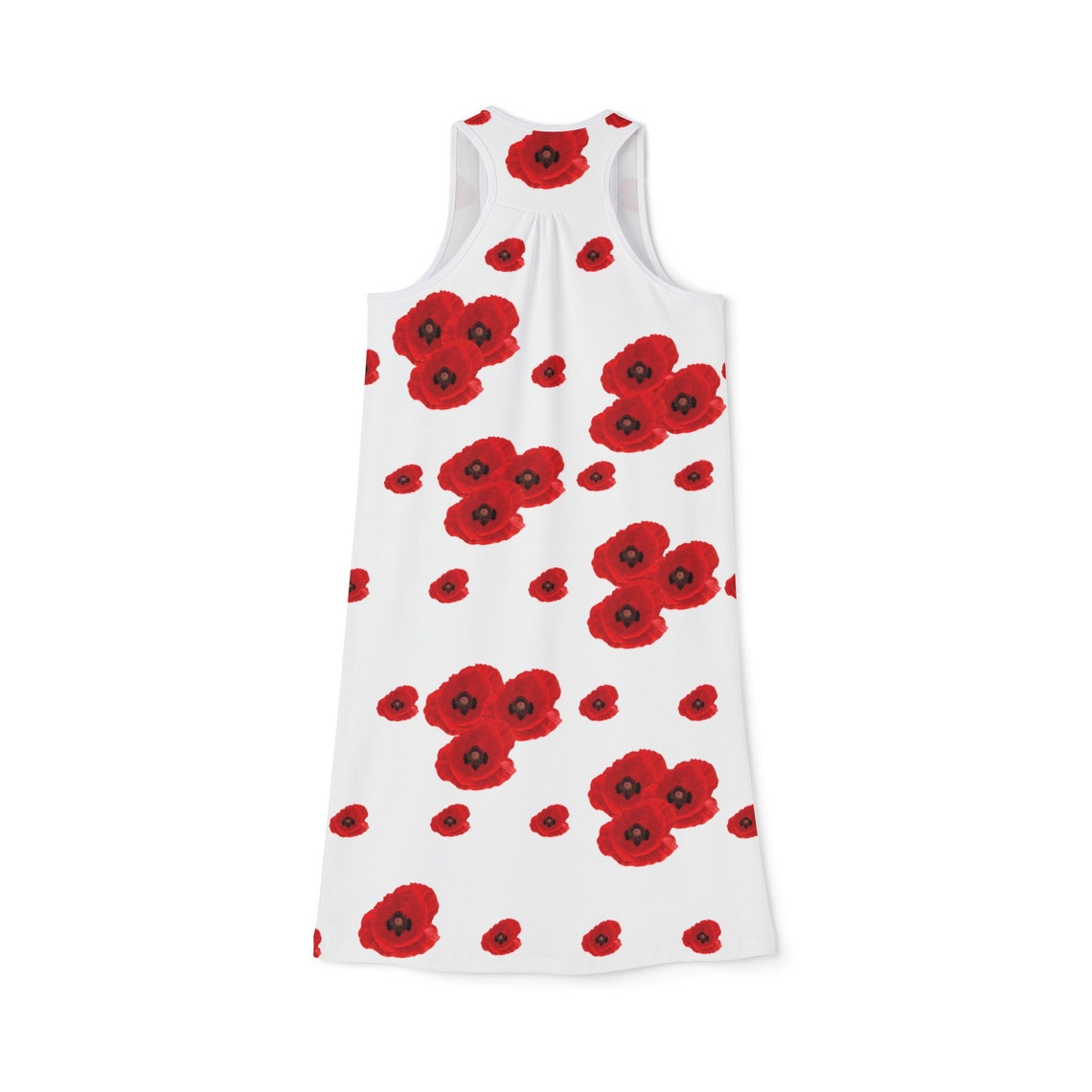Red Poppies Women's Racerback Dress Made in USA - Etsy