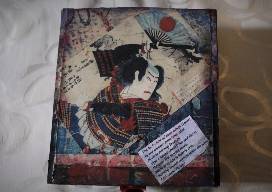 Japanese Woodblock Print Collage Keepsake Box, Jewelry Box, Valte Box ...