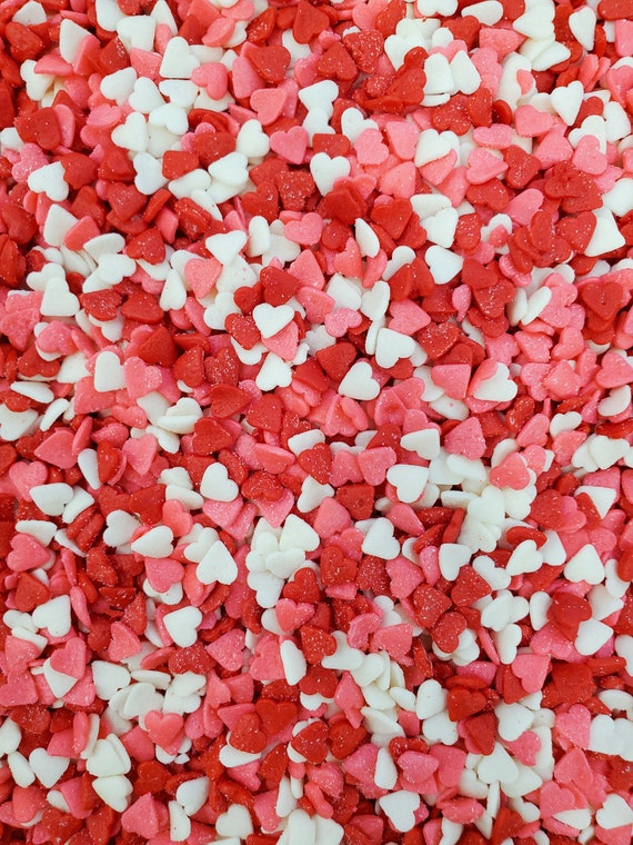 Red White & Pink Heart Sprinkle Shape-edible Sprinkles | Etsy
