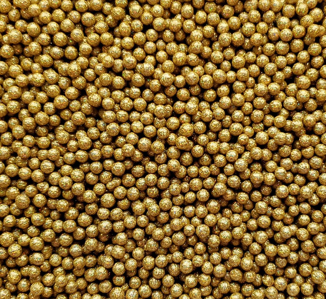 Gold 4mm Glitter Pearls, Sprinkles, Cake Sprinkles, Cookie Sprinkles - Etsy