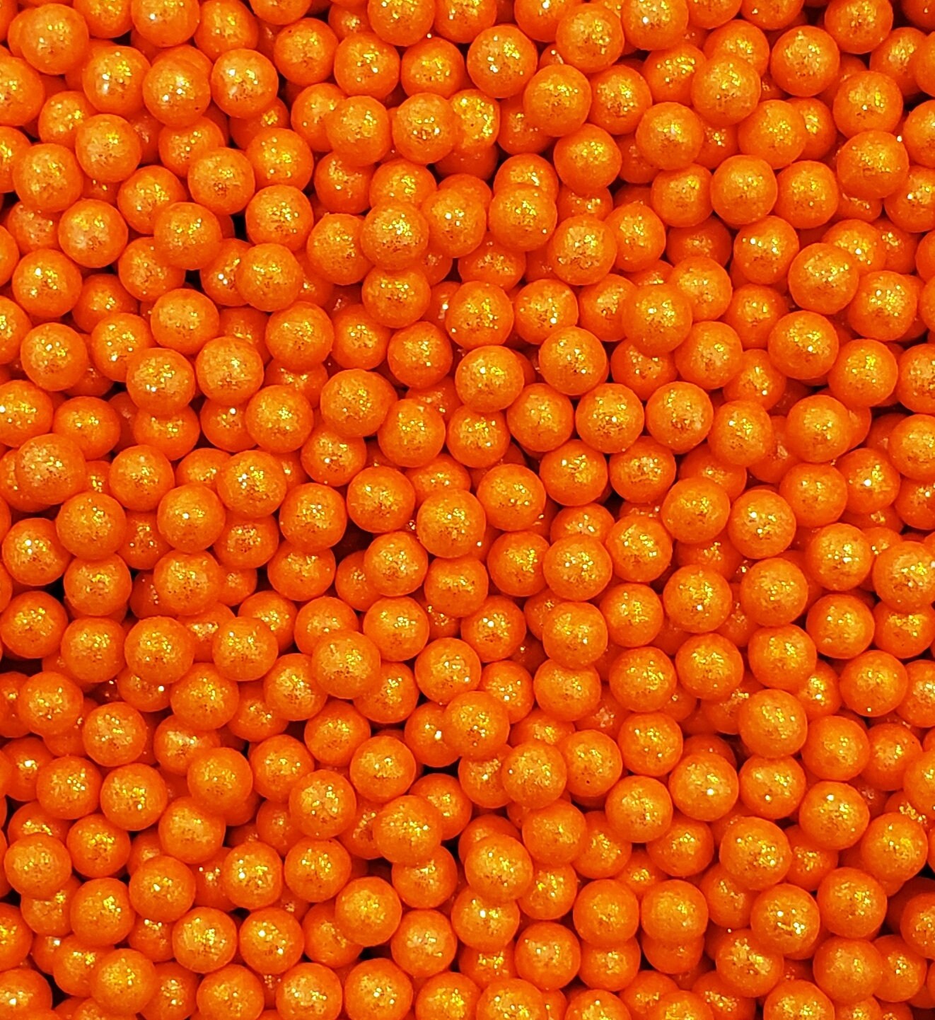 Orange 6mm Glitter Pearls, Sprinkles, Cake Sprinkles, Cookie Sprinkles ...