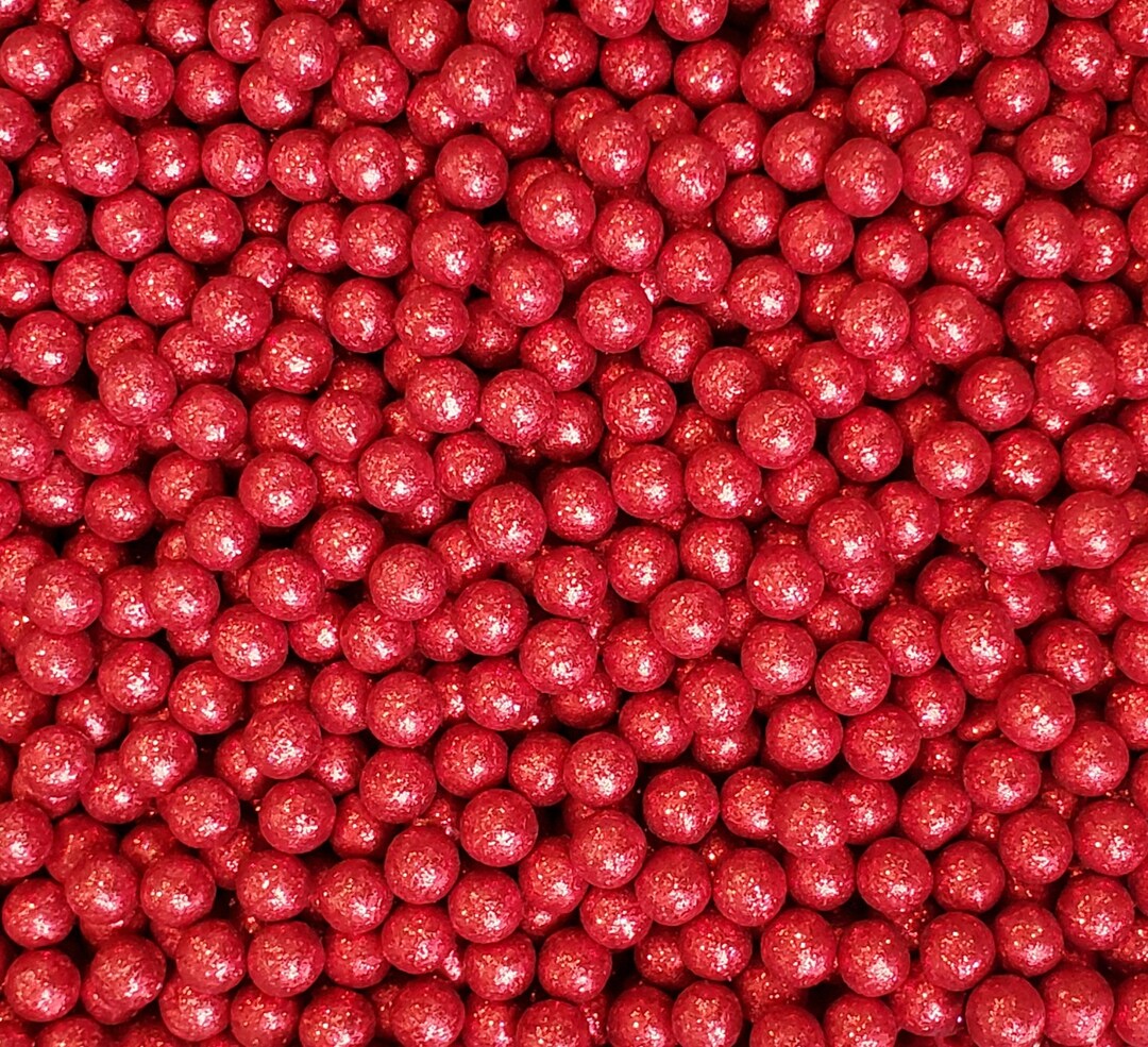 Red 6mm Glitter Pearls, Sprinkles, Cake Sprinkles, Cookie Sprinkles - Etsy