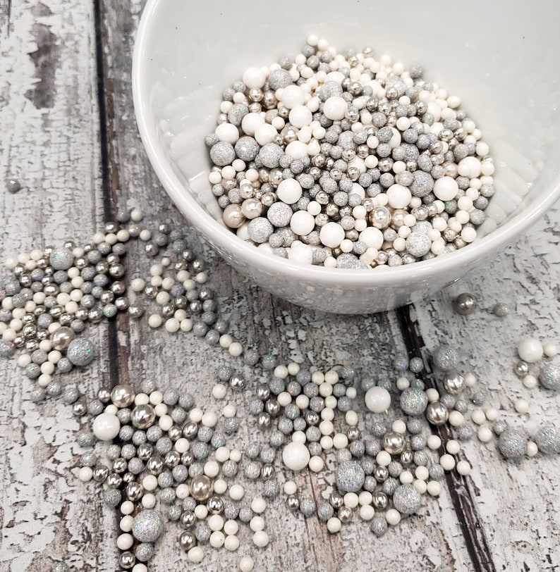 Silver Sprinkle Wreath Edible Sprinkles | Etsy