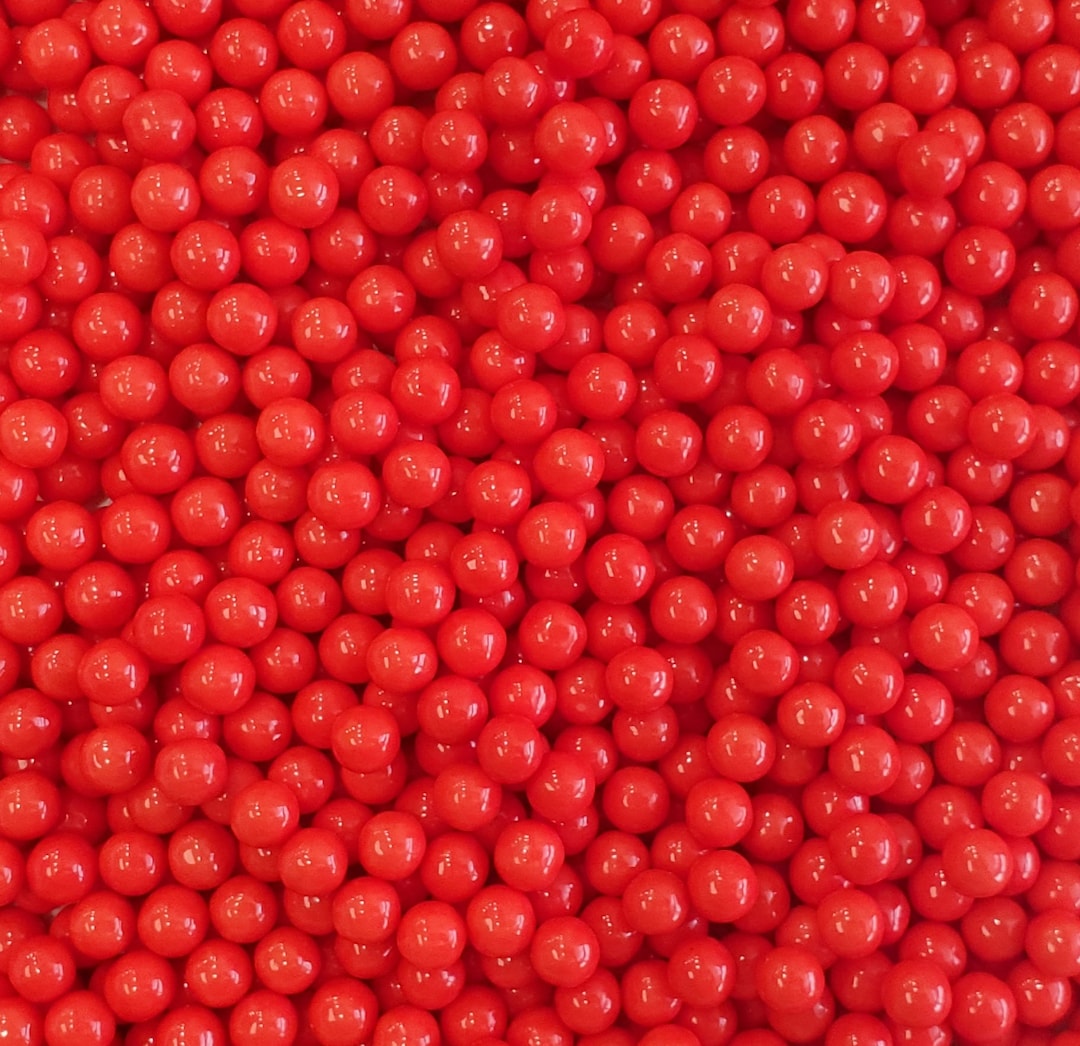 Red 6mm Sugar Pearls, Edible Sprinkles, Cake Sprinkles, Cookie ...